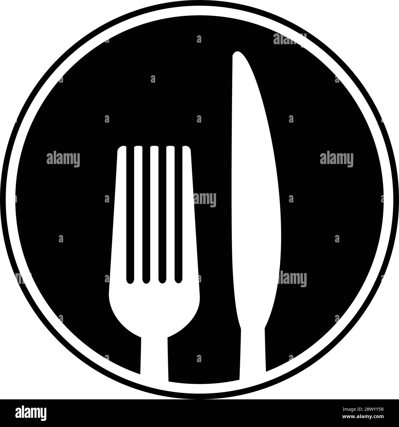 Fork and Knife Symbol- An Illustration of a Fork and Knife Symbol Stock ...