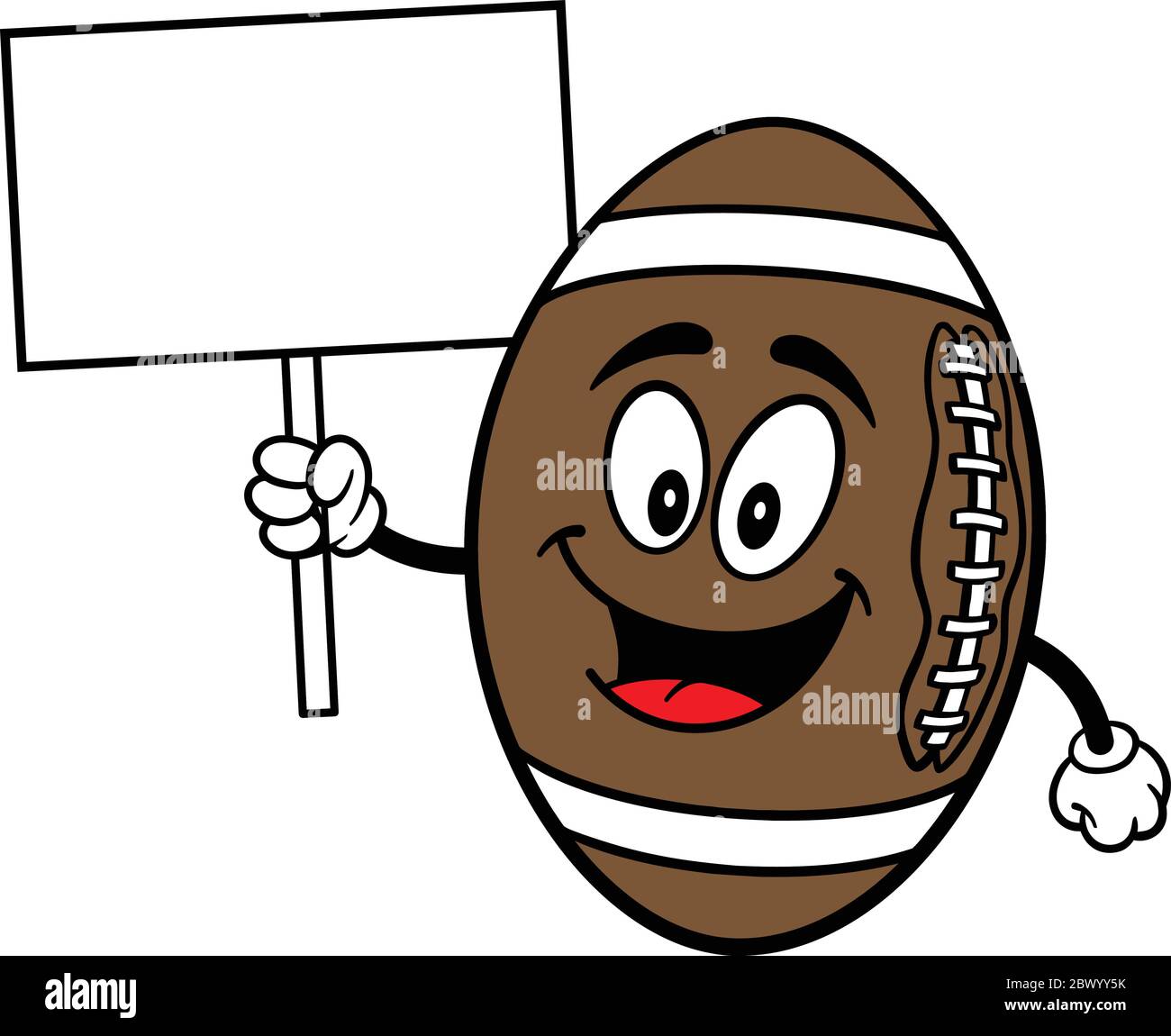Football Mascot with Sign- A Cartoon Illustration of a Football Mascot ...