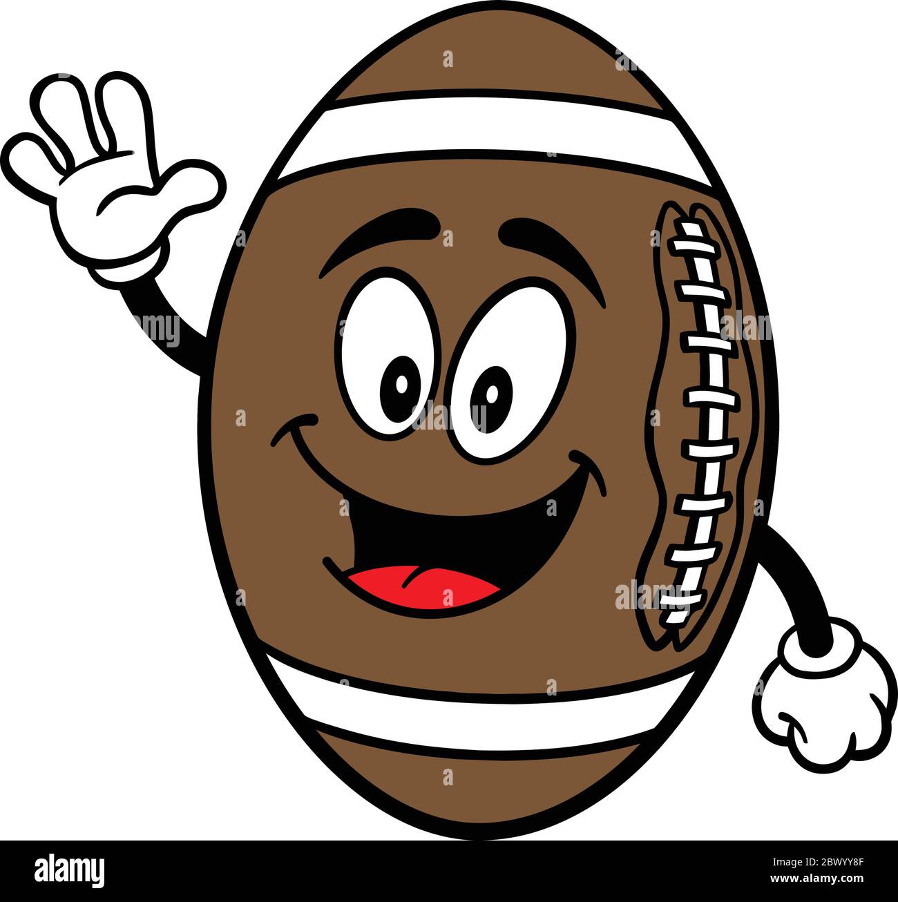 Football Mascot Waving- A Cartoon Illustration of a Football Mascot ...