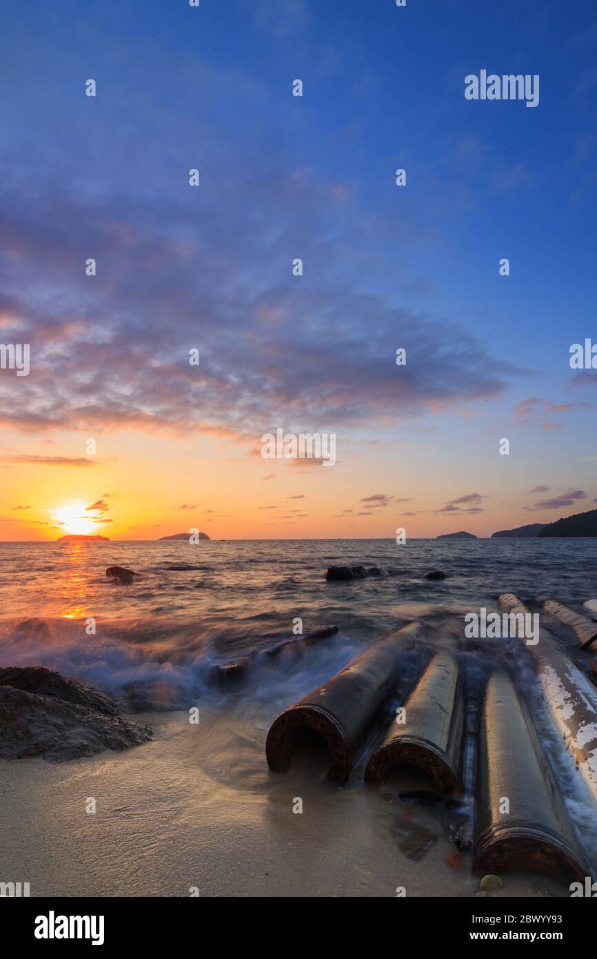 Amazing beautiful Nature sunset of Seascape of Sabah, Malaysia Stock ...
