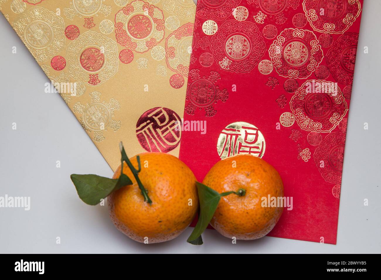Tangerine and mandarin orange with "FU" (Blessing) Word , mandarin ...