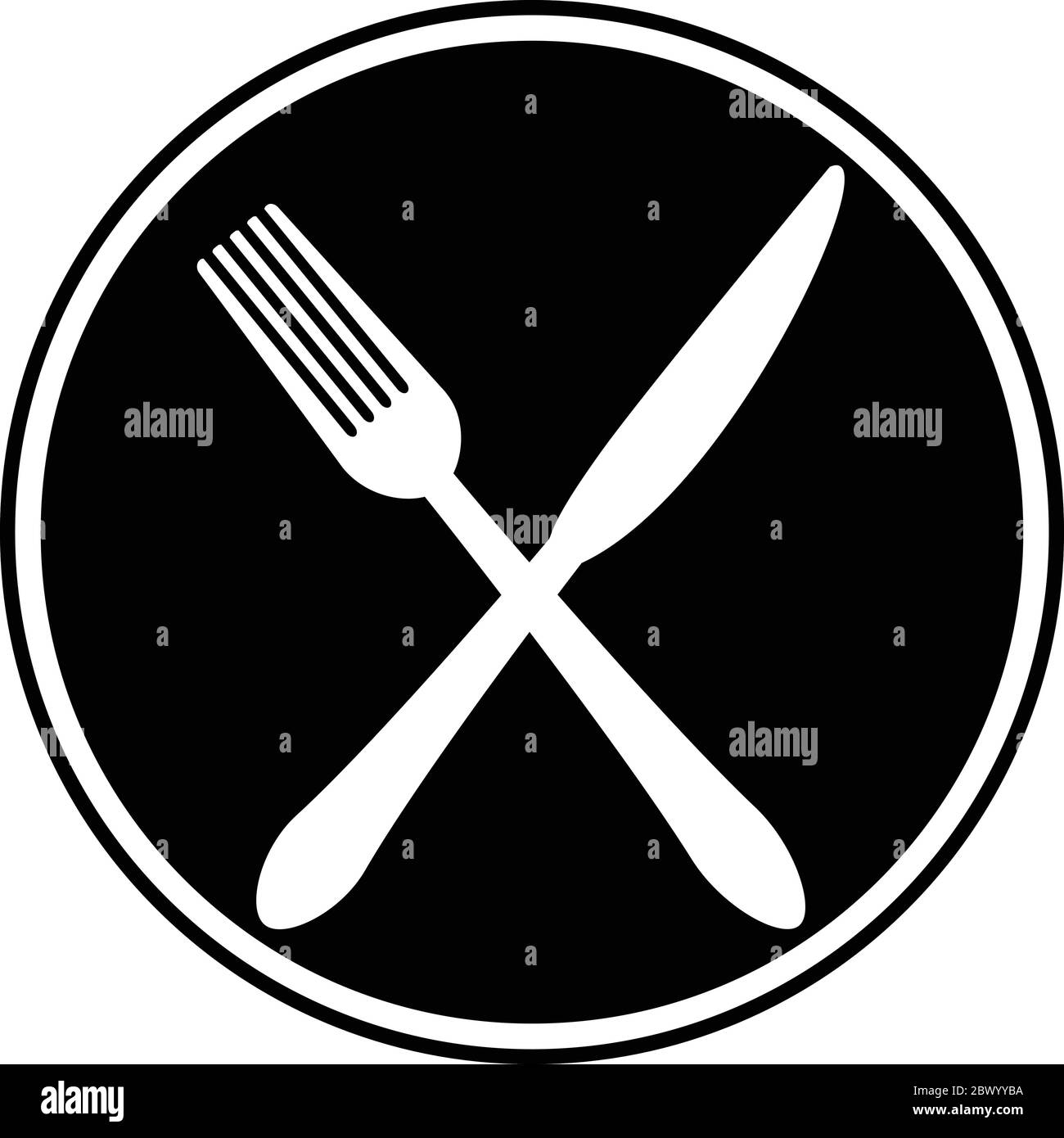 Fork and Knife Cross- An Illustration of a Fork and Knife Cross Stock ...
