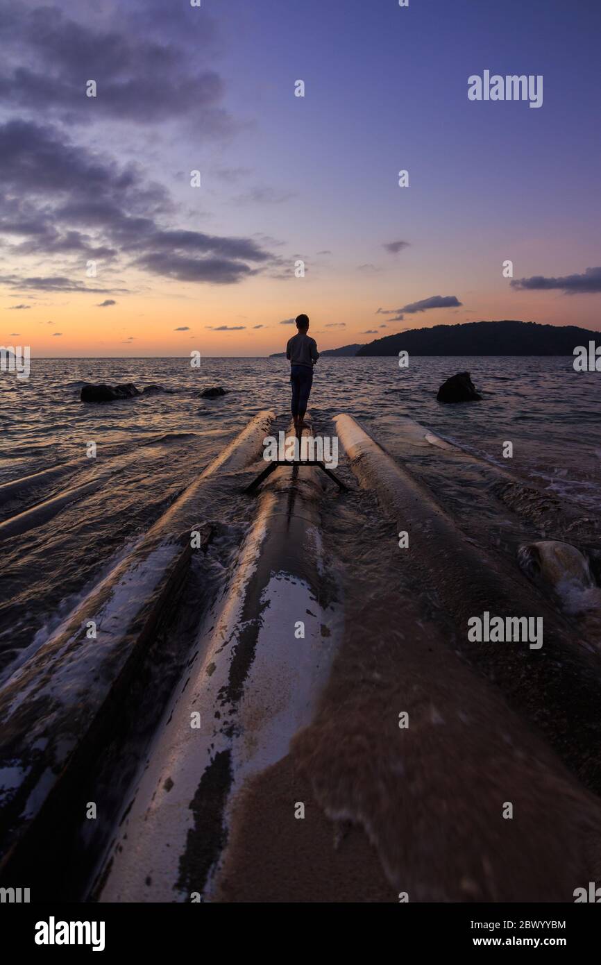 Amazing beautiful Nature sunset of Seascape of Sabah, Malaysia Stock ...