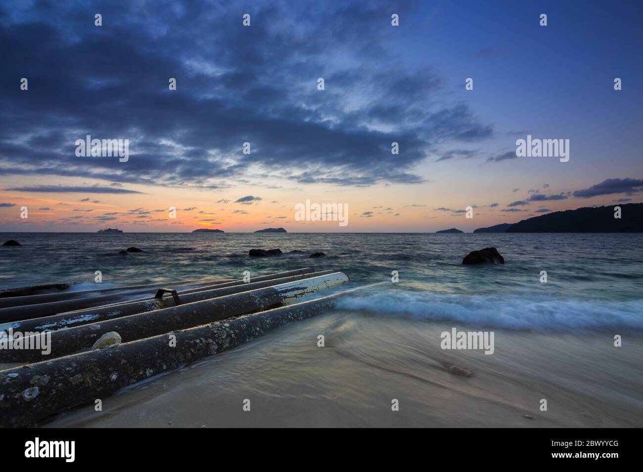 Amazing beautiful Nature sunset of Seascape of Sabah, Malaysia Stock ...