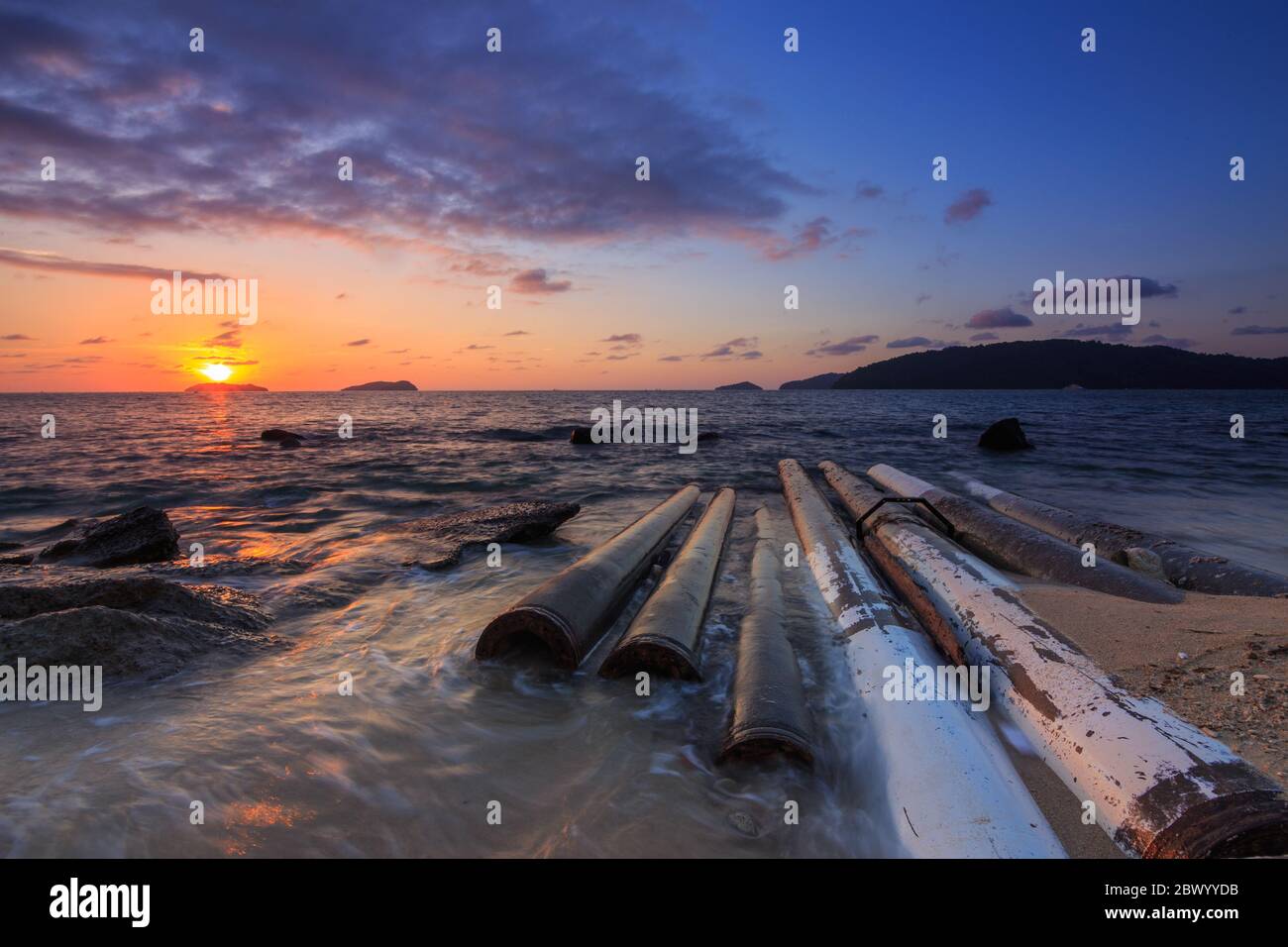 Amazing beautiful Nature sunset of Seascape of Sabah, Malaysia Stock ...