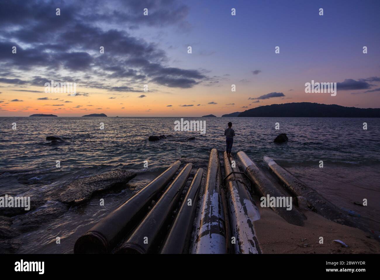 Amazing beautiful Nature sunset of Seascape of Sabah, Malaysia Stock ...