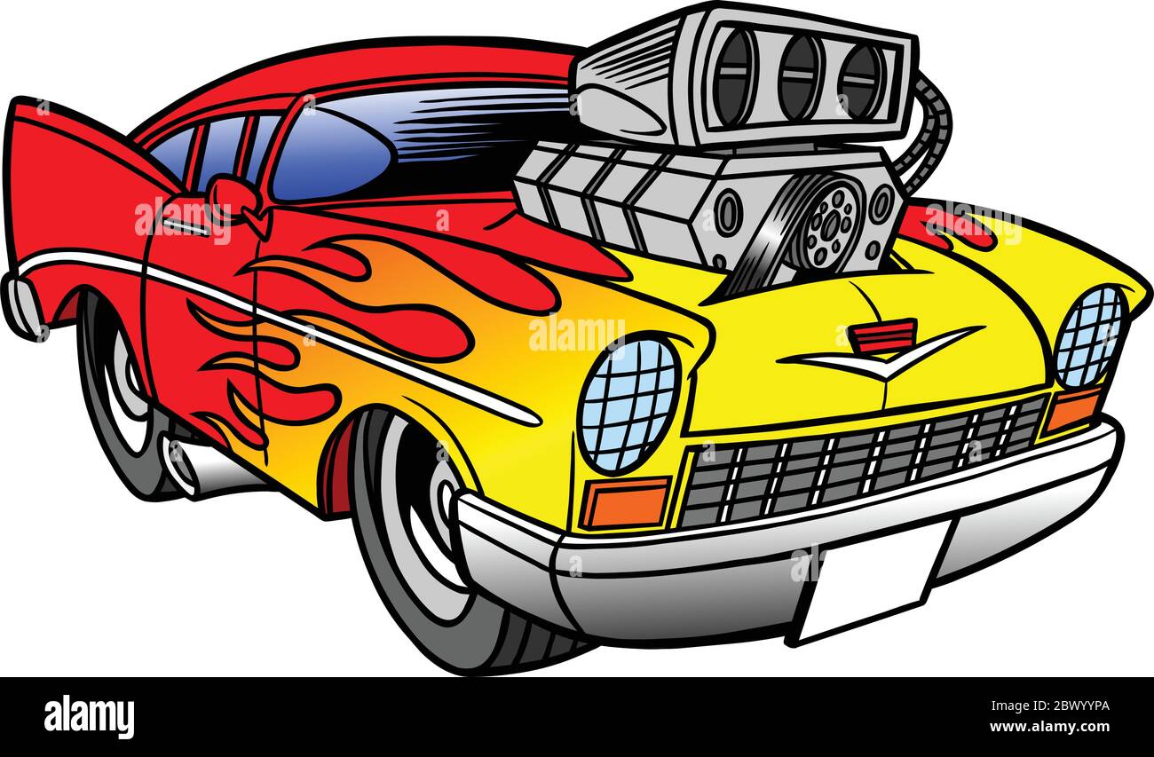 Hot Rod - A cartoon illustration of a Hot Rod Stock Vector Image & Art ...