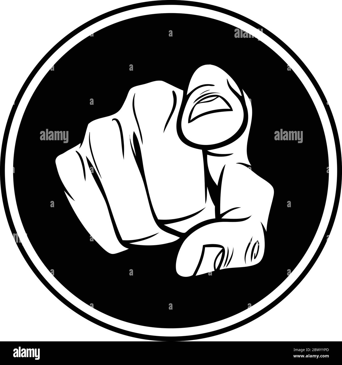 Hand Point Insignia- An Illustration of a Hand Point Insignia Stock ...