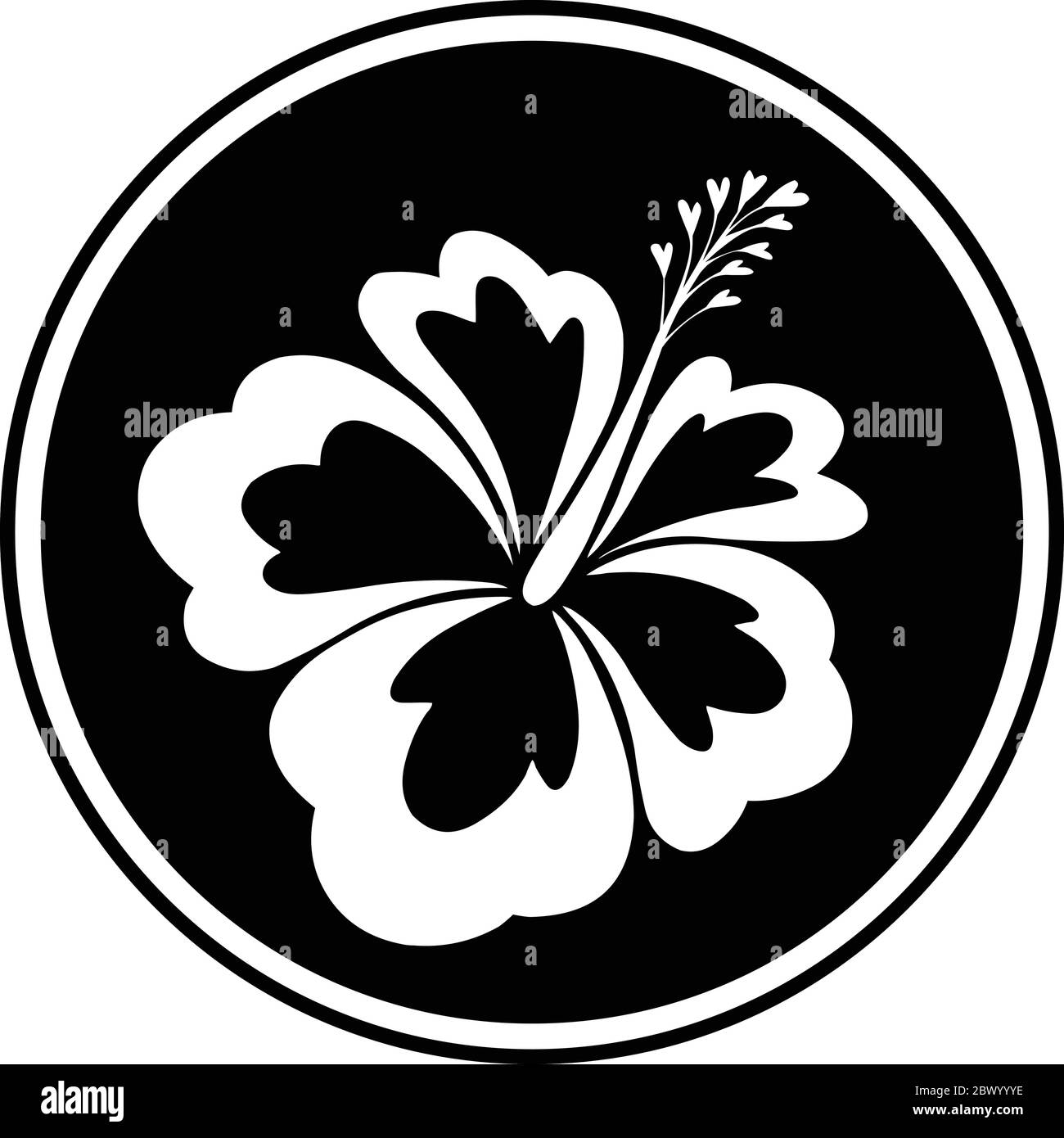 Hibiscus Abstract Insignia- An Abstract Illustration of a Hibiscus ...