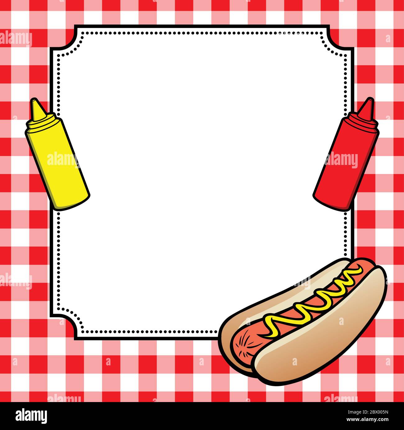 Hot Dog Cookout Invite - A cartoon illustration of a Hot Dog Cookout ...