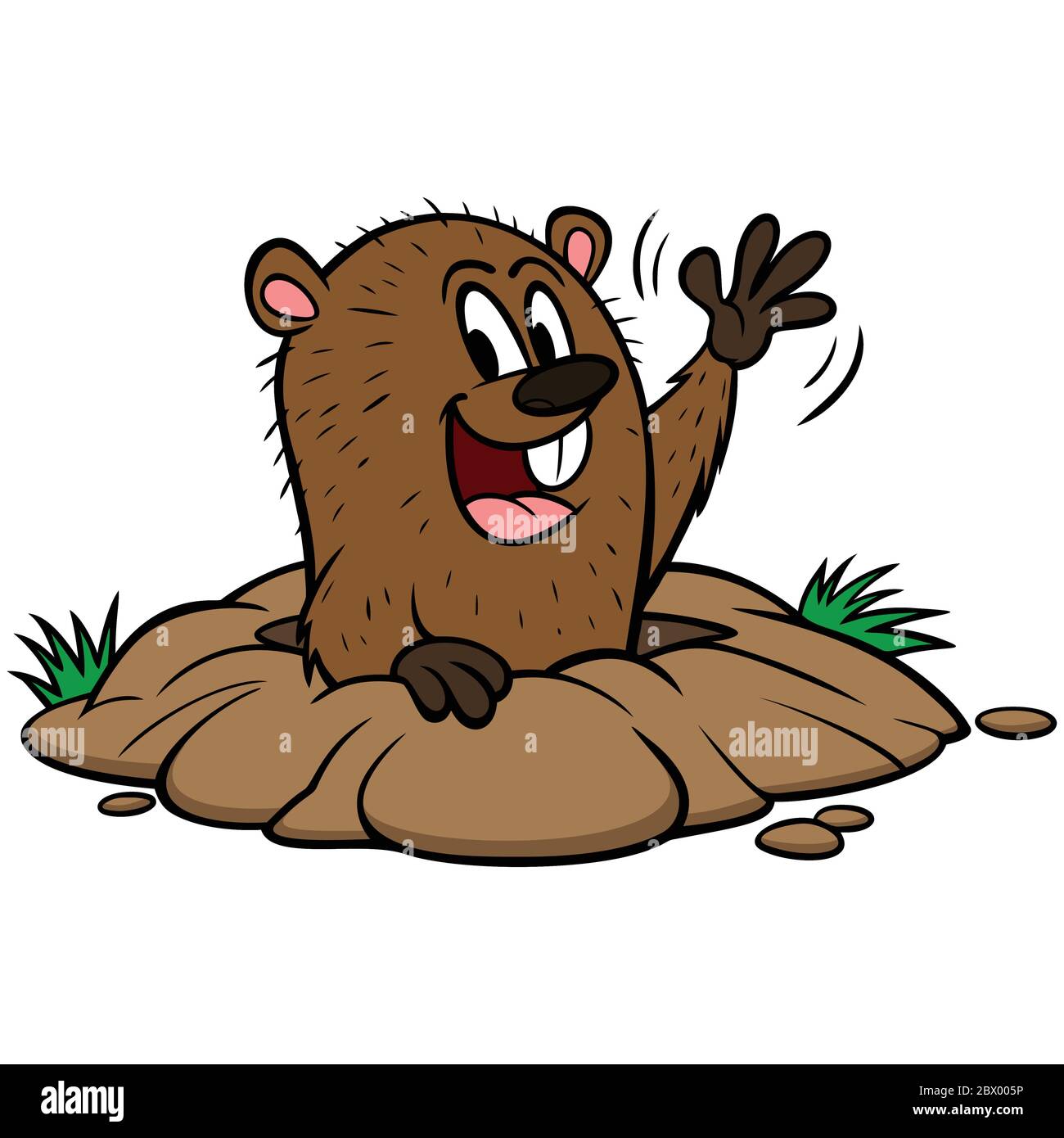 Groundhog- A Cartoon Illustration of a Groundhog Stock Vector Image ...