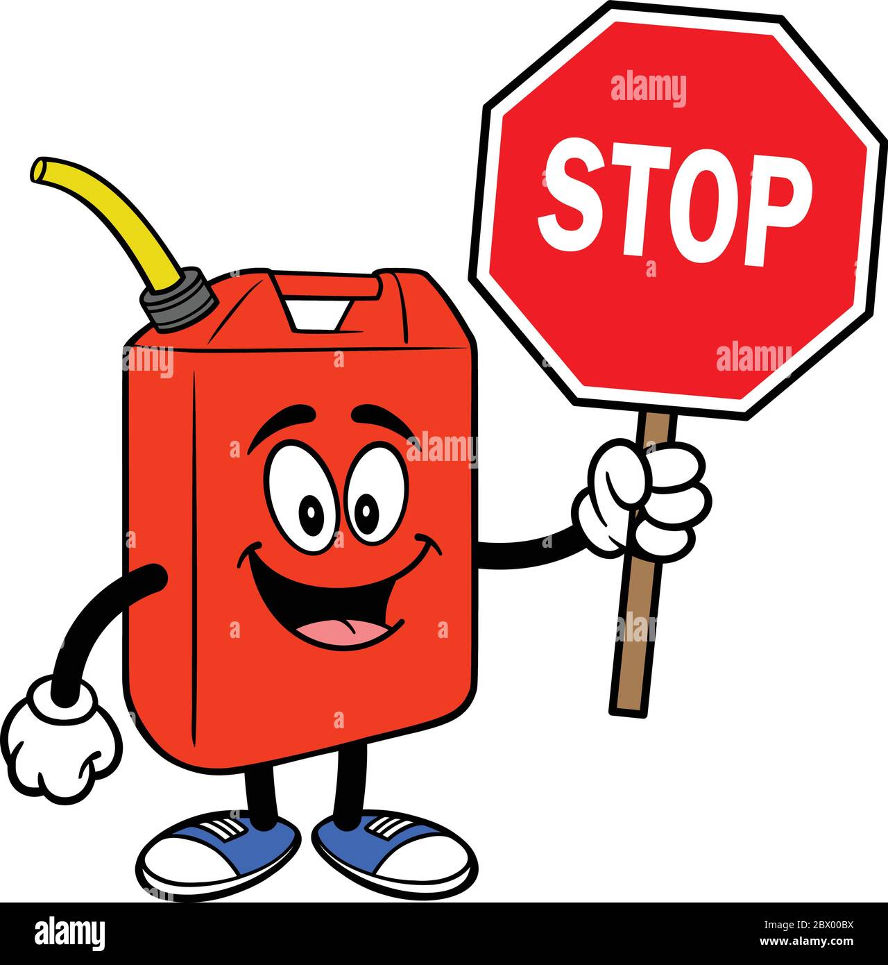 Gasoline Can with Stop Sign- A Cartoon Illustration of a Gasoline Can ...