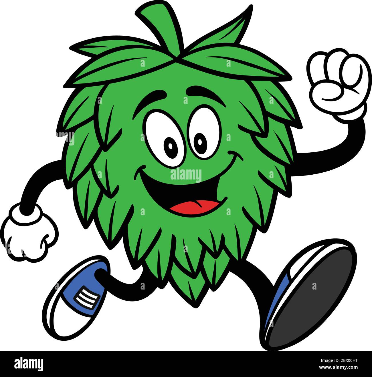 Hop Mascot Run- A Cartoon Illustration of a Hop Mascot Running Stock ...