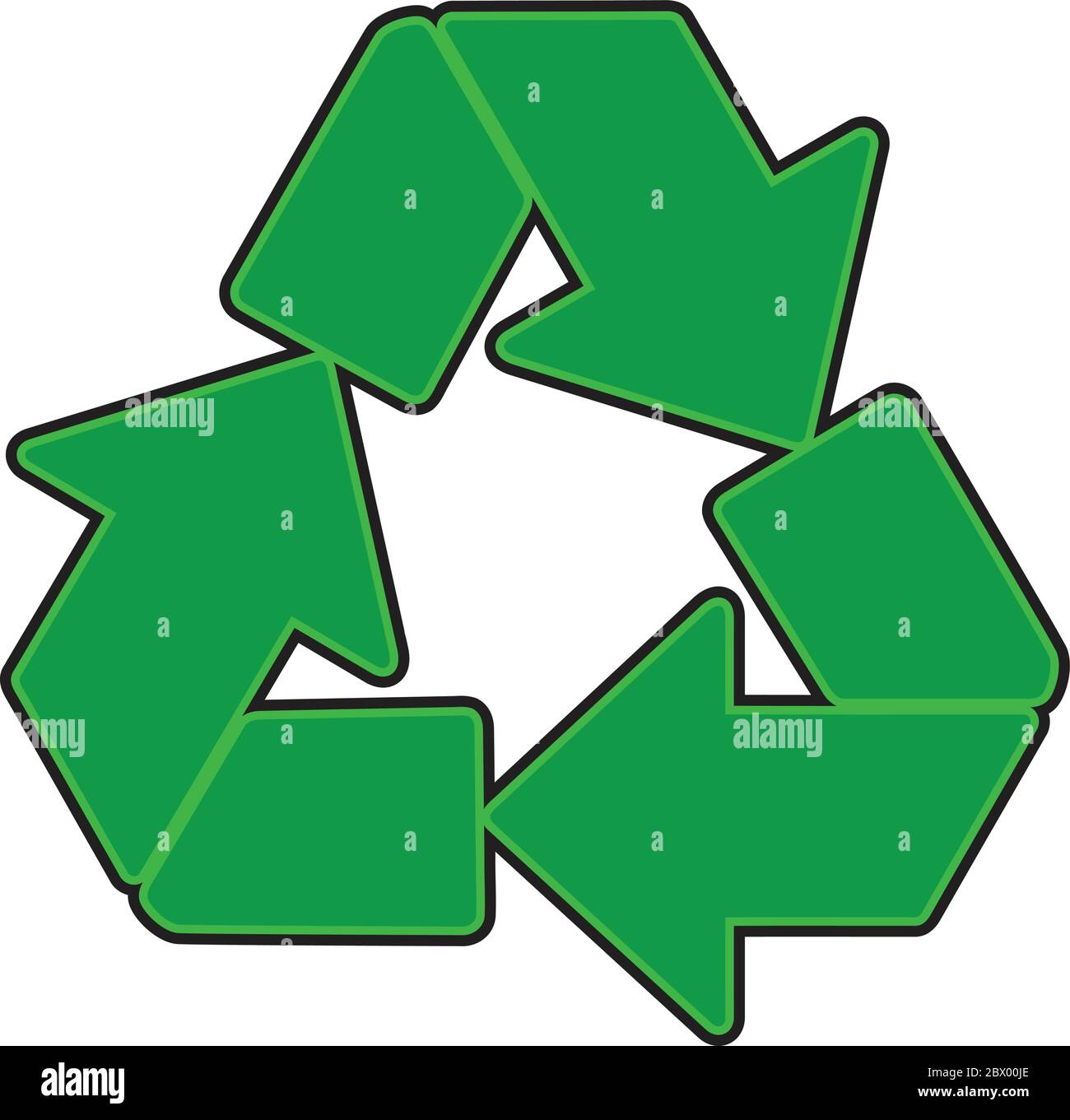 Green Recycle Symbol - A cartoon illustration of a Green Recycle Symbol ...