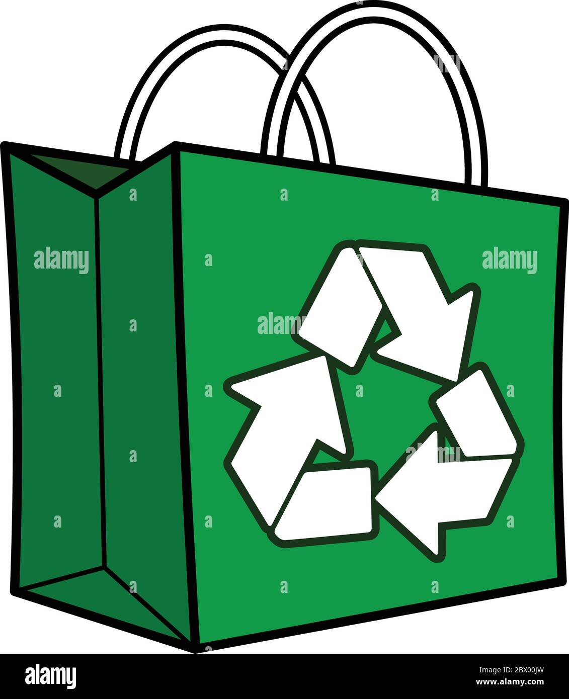 Green Recycle Bag - A cartoon illustration of a Green Recycle Bag Stock ...