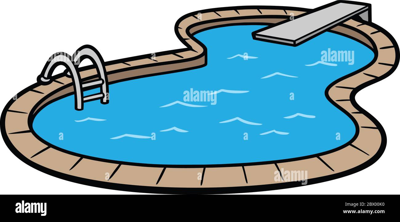 In Ground Pool- An Illustration of an In Ground Pool Stock Vector Image ...