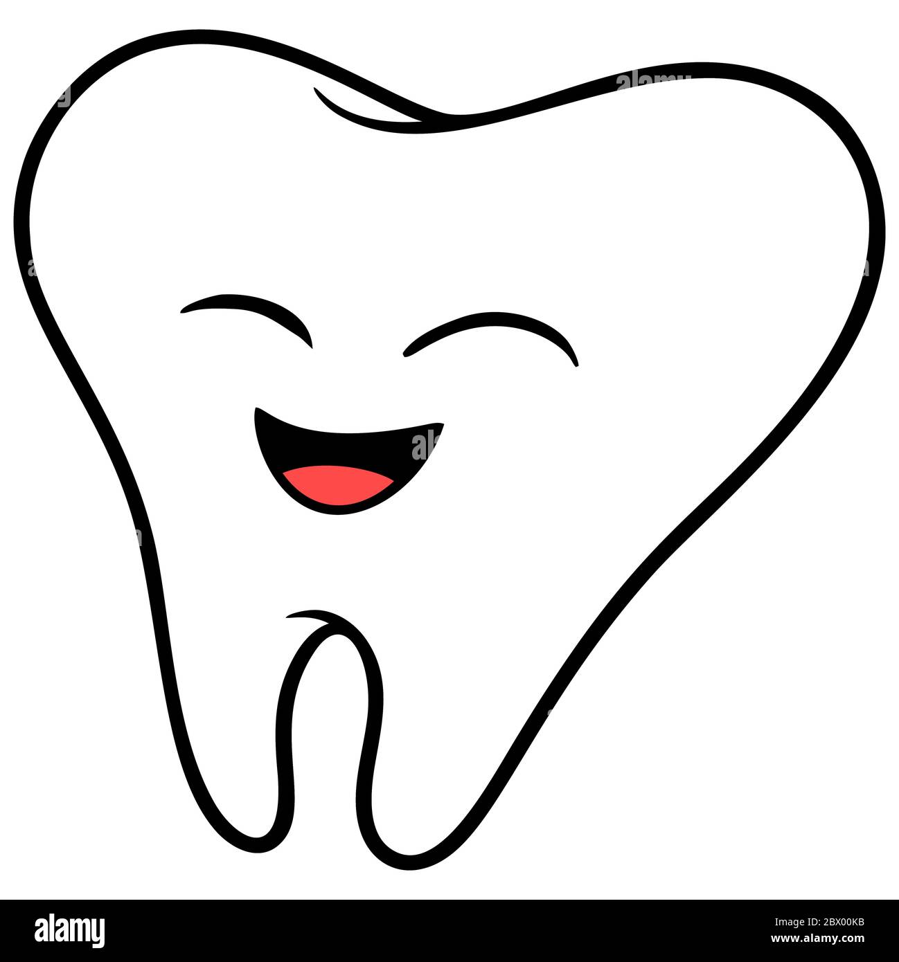 Kawaii Baby Tooth- A Cartoon Illustration of a Kawaii Baby Tooth Stock ...