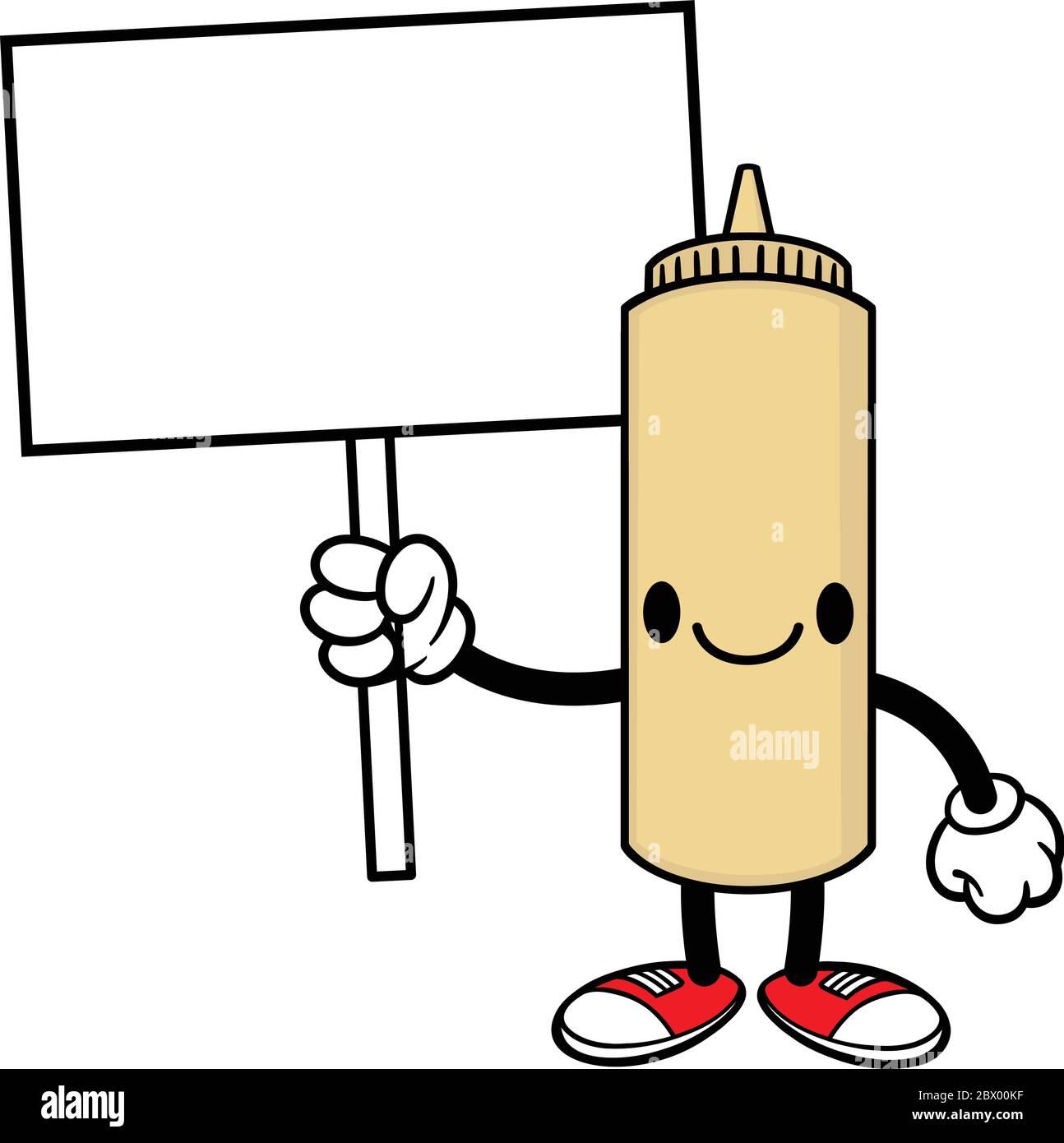 Japanese Mayo with Sign- A Cartoon Illustration of a Japanese Mayo ...