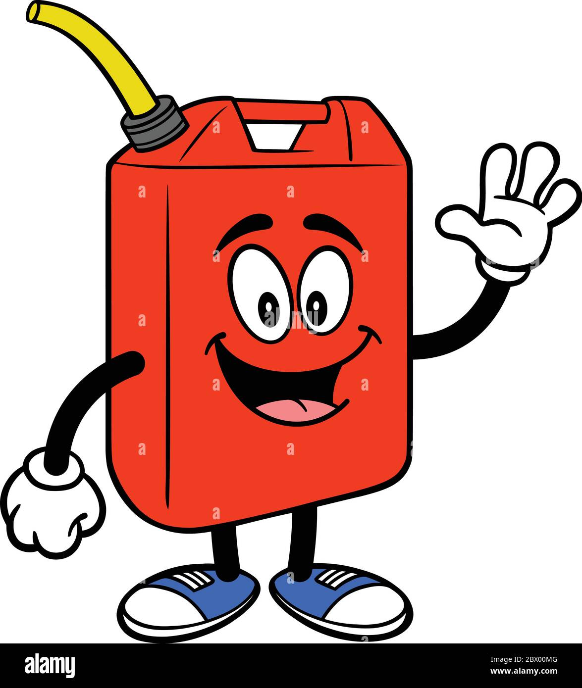 Gasoline Can Waving- A Cartoon Illustration of a Gasoline Can Waving ...