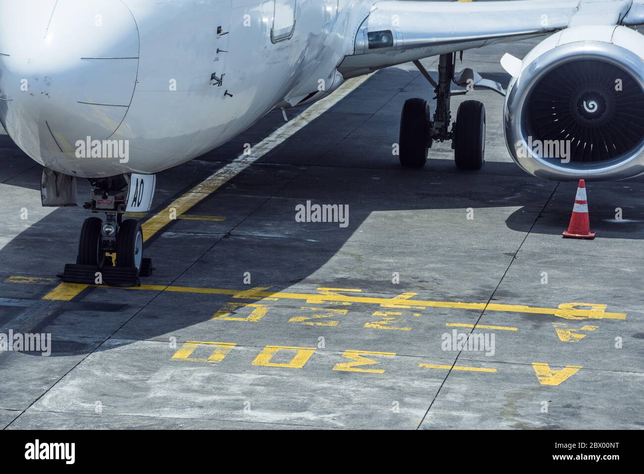 airplane at parking apron Stock Photo - Alamy