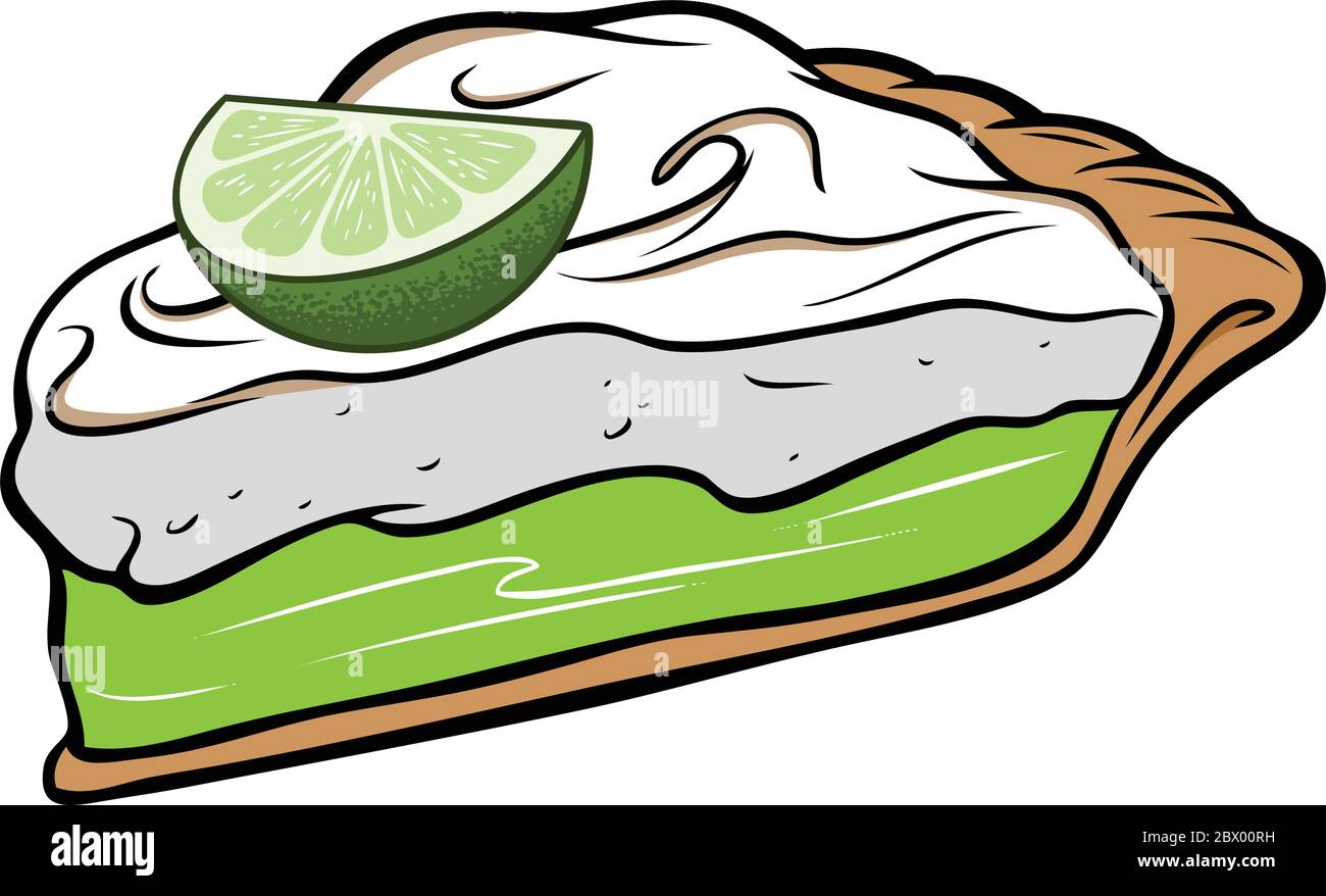 Key Lime Pie - A cartoon illustration of a Key Lime Pie Stock Vector ...