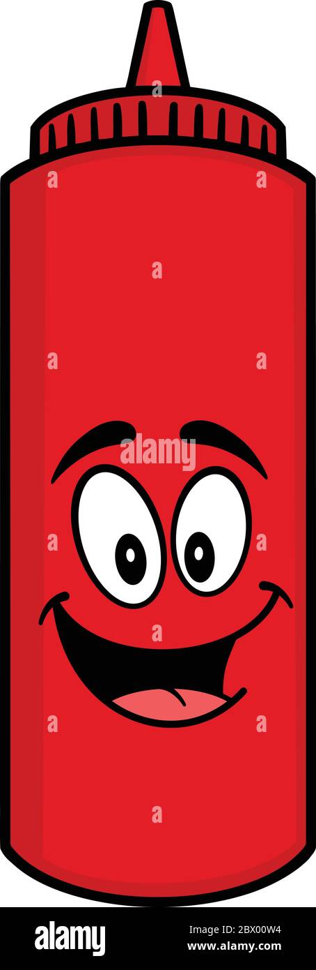 Ketchup Mascot- A Cartoon Illustration of a Ketchup Mascot Stock Vector ...