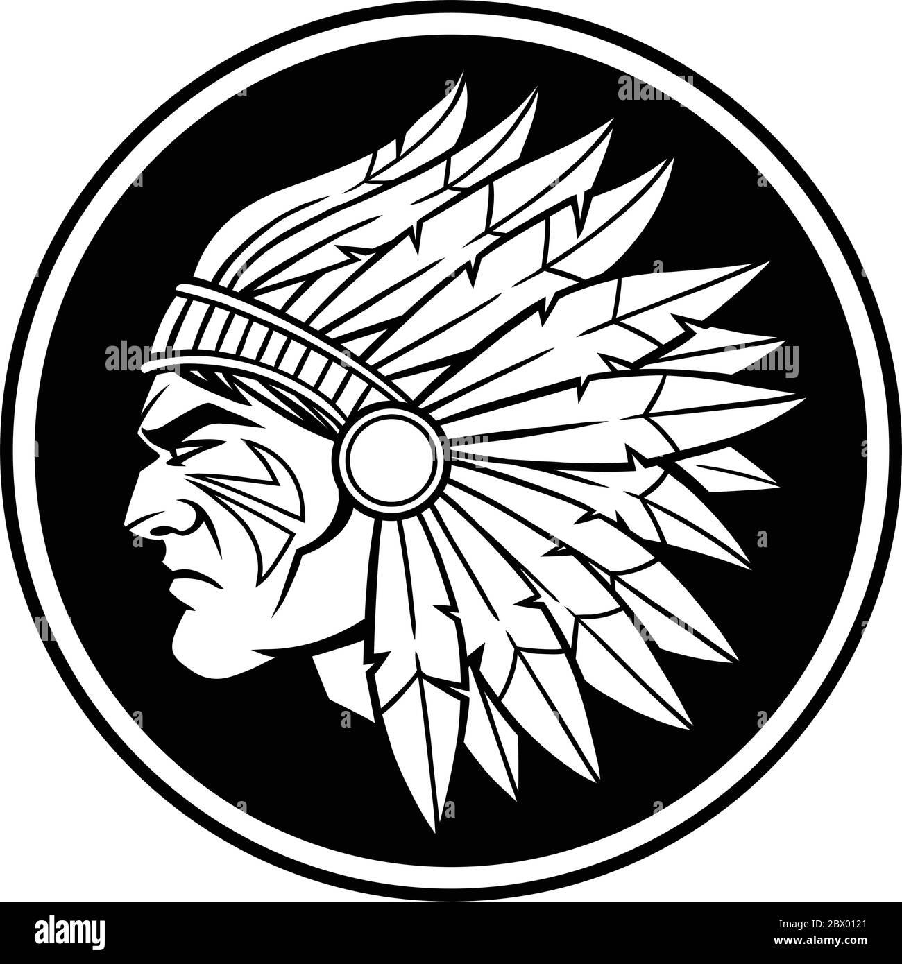 Indian Chief Symbol- An Illustration of an Indian Chief Symbol Stock ...