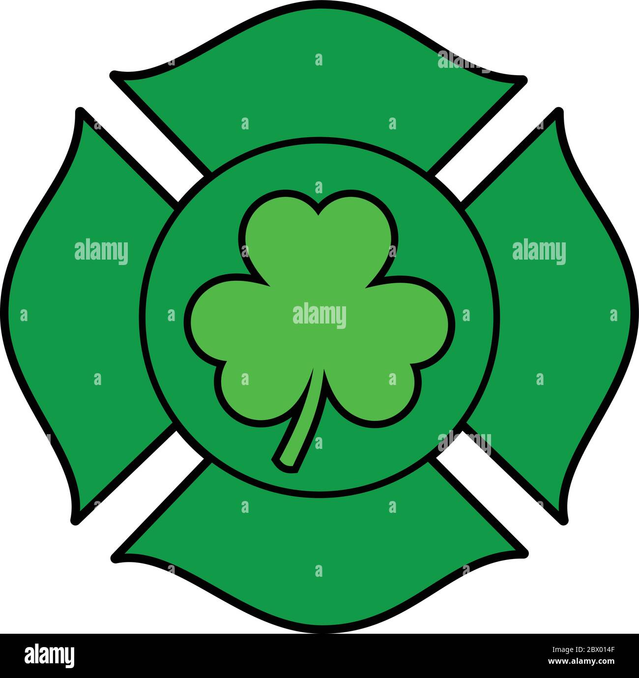 Irish Firefighter Maltese Cross- An Illustration of an Irish ...