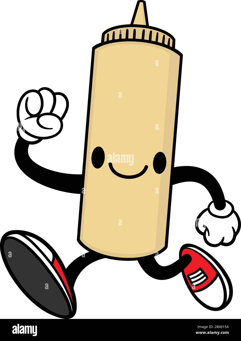 Japanese Mayo Running- A Cartoon Illustration of a Japanese Mayo Bottle ...