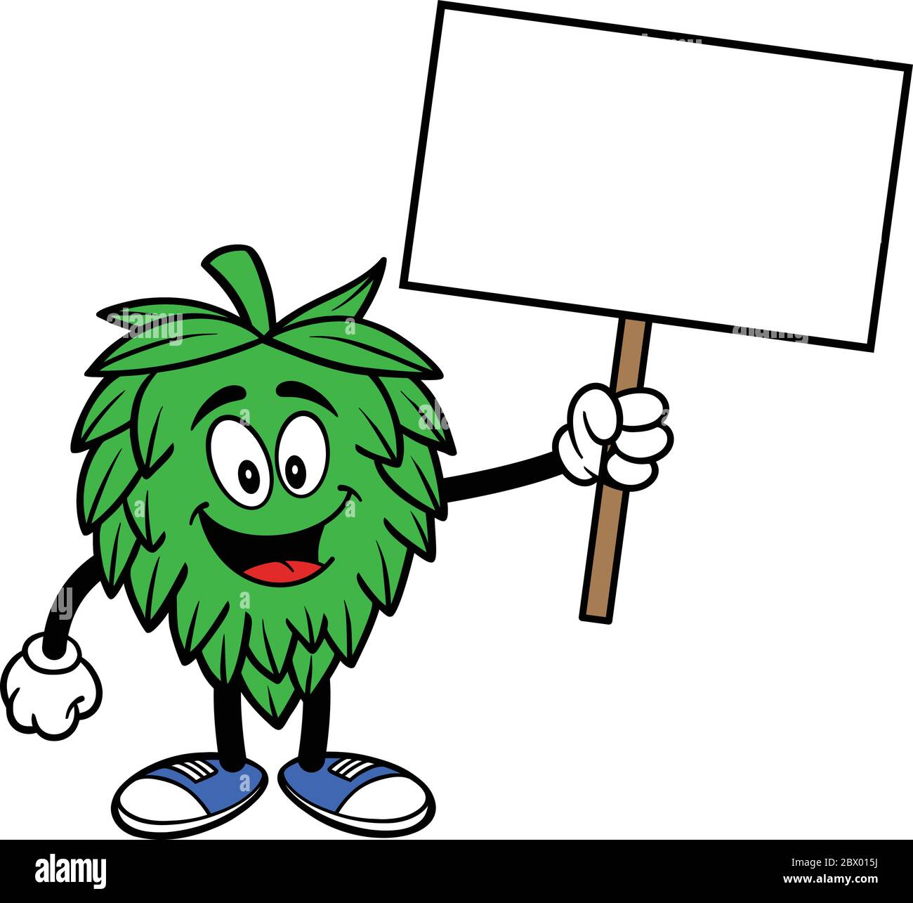 Hop Mascot with Sign- A Cartoon Illustration of a Hop Mascot with a ...