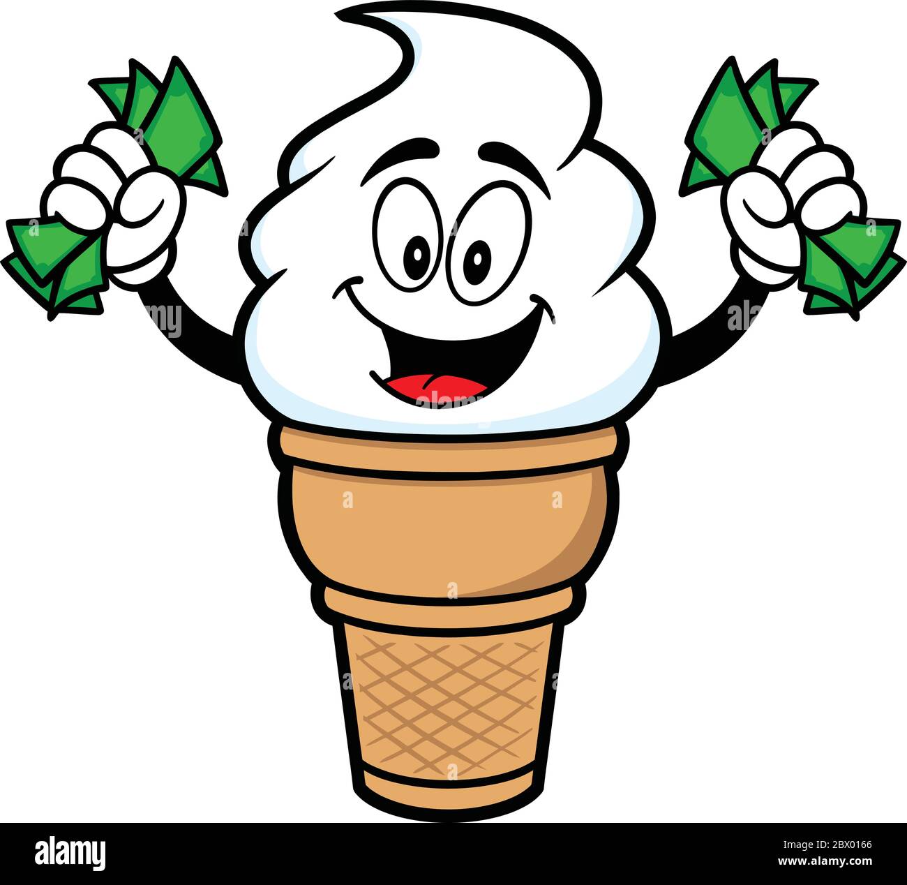 Ice Cream Mascot with Money - A cartoon illustration of an Ice Cream ...