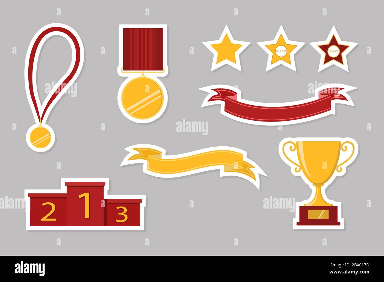 Award icons. Web site. Set of stickers. Vector illustration Stock Photo ...