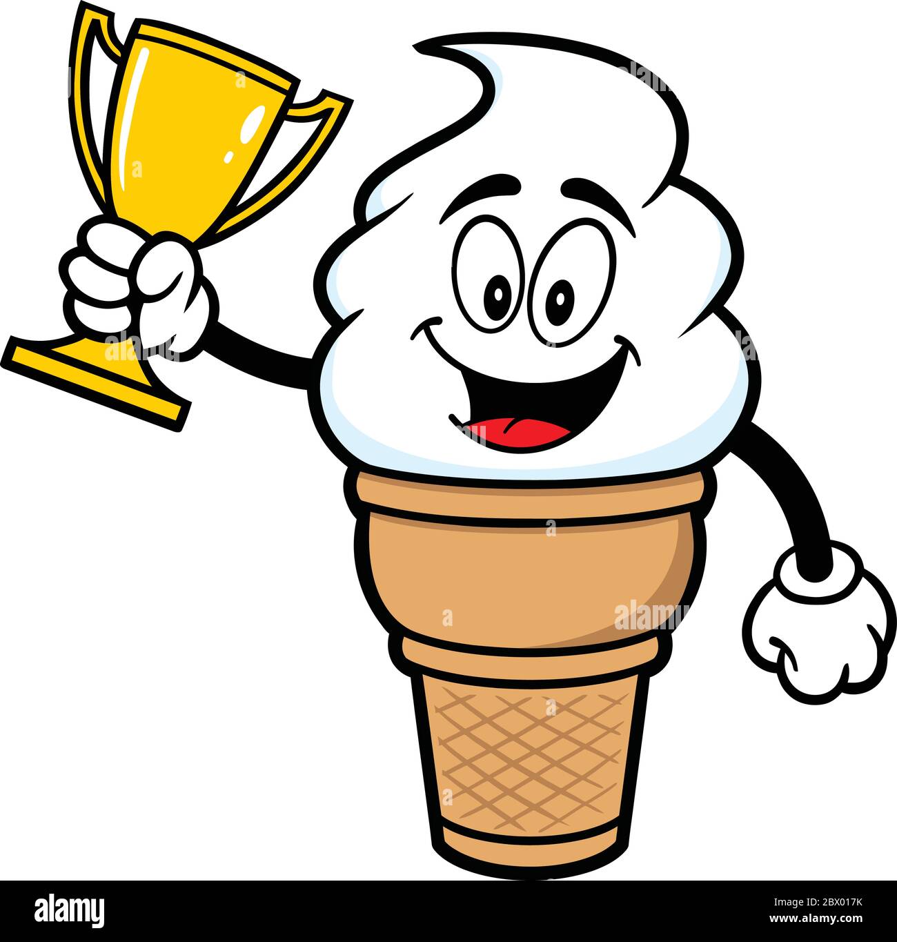 Ice Cream Mascot with Trophy - A cartoon illustration of an Ice Cream ...
