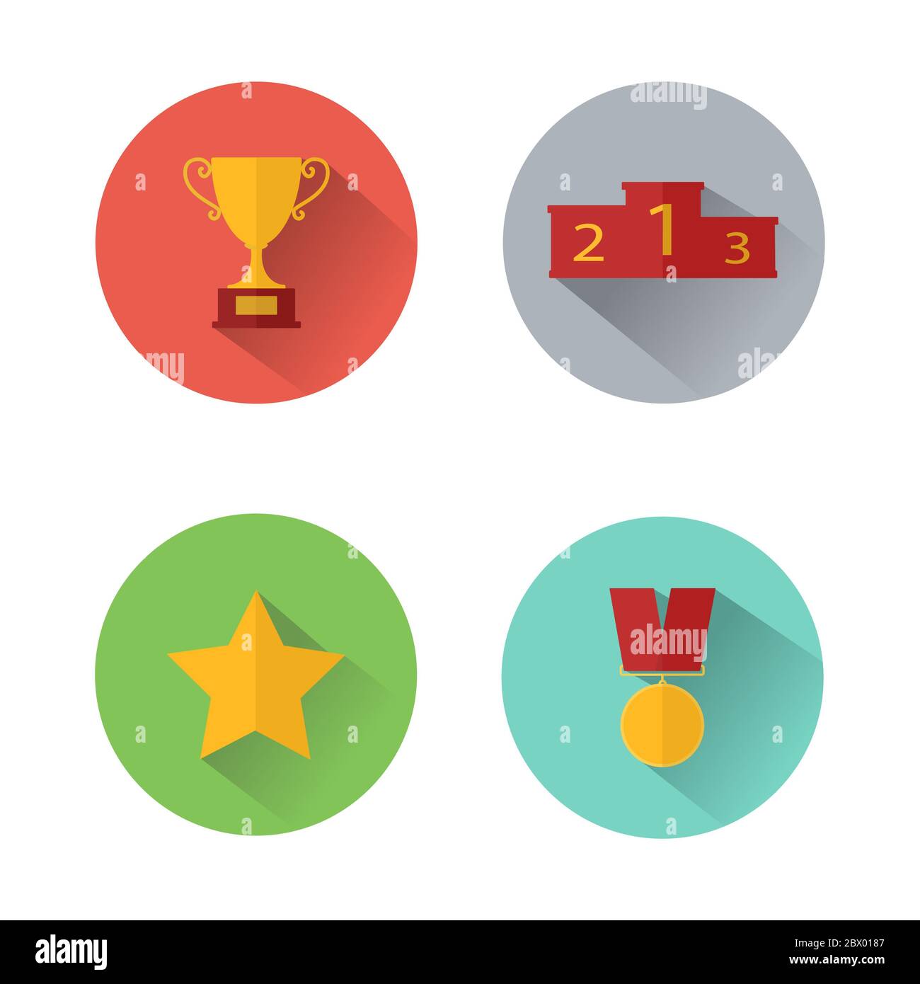 Award icons. Web site. Set of multicolor award icons. Vector ...
