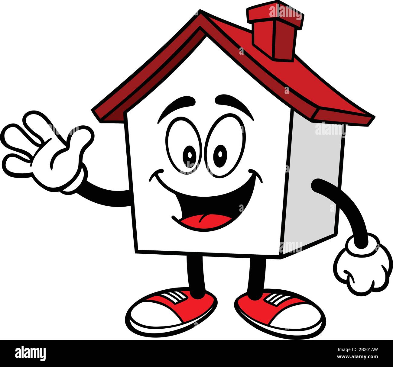 House Waving- A Cartoon Illustration of a House Waving Stock Vector ...