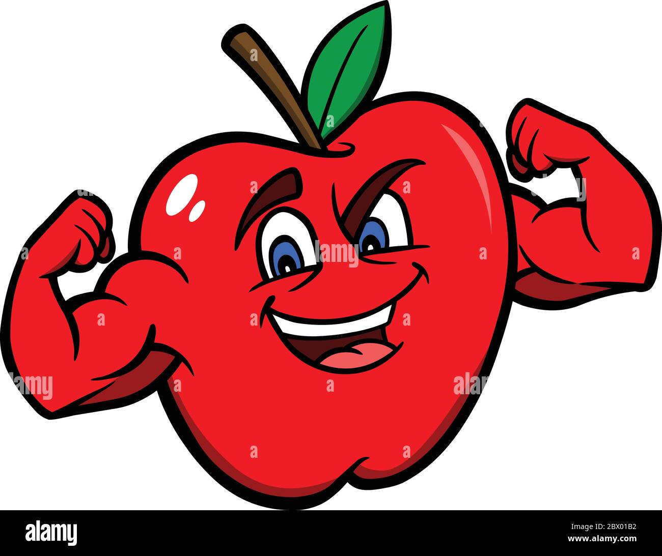 Healthy Apple- A Cartoon Illustration of a Healthy Apple Stock Vector ...