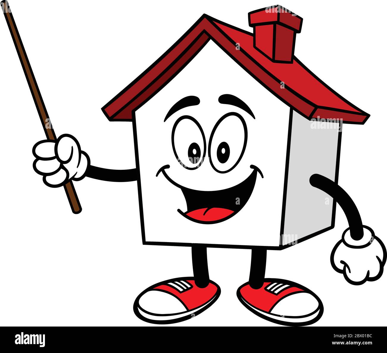 House with Pointer- A Cartoon Illustration of a House with a Pointer ...
