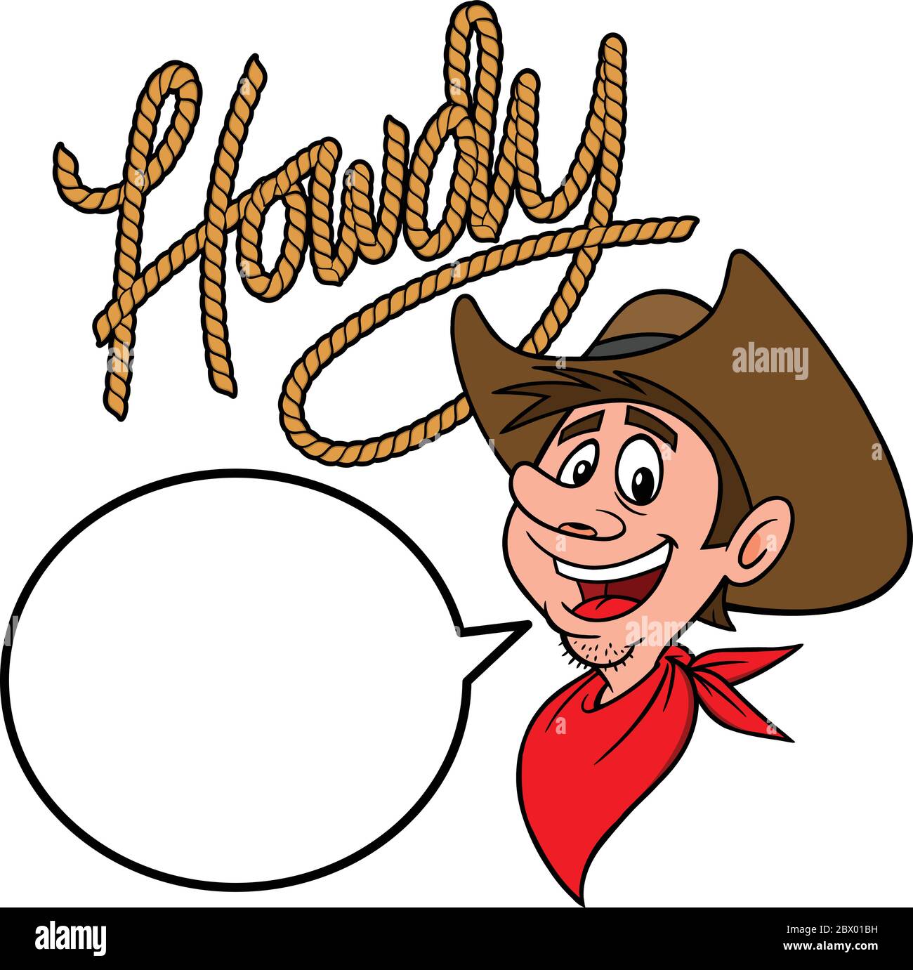 Howdy Cowboy- An Illustration of a Howdy Cowboy Stock Vector Image ...