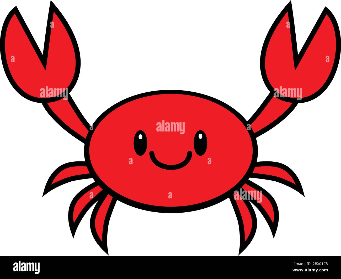 Kawaii Crab- A Cartoon Illustration of a Kawaii Crab Stock Vector Image ...