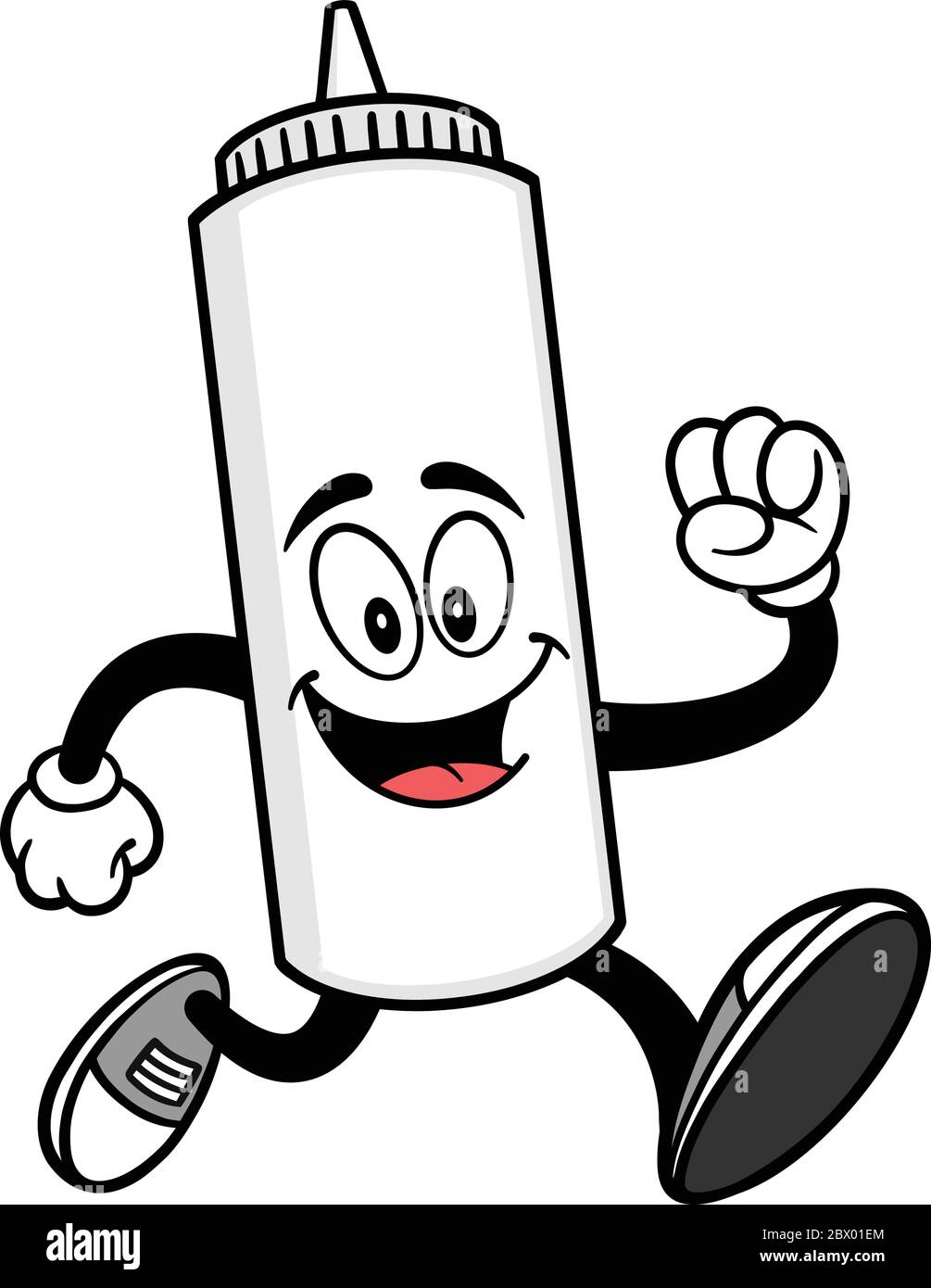 Mayo Run- A Cartoon Illustration of a Mayo Bottle Running Stock Vector ...