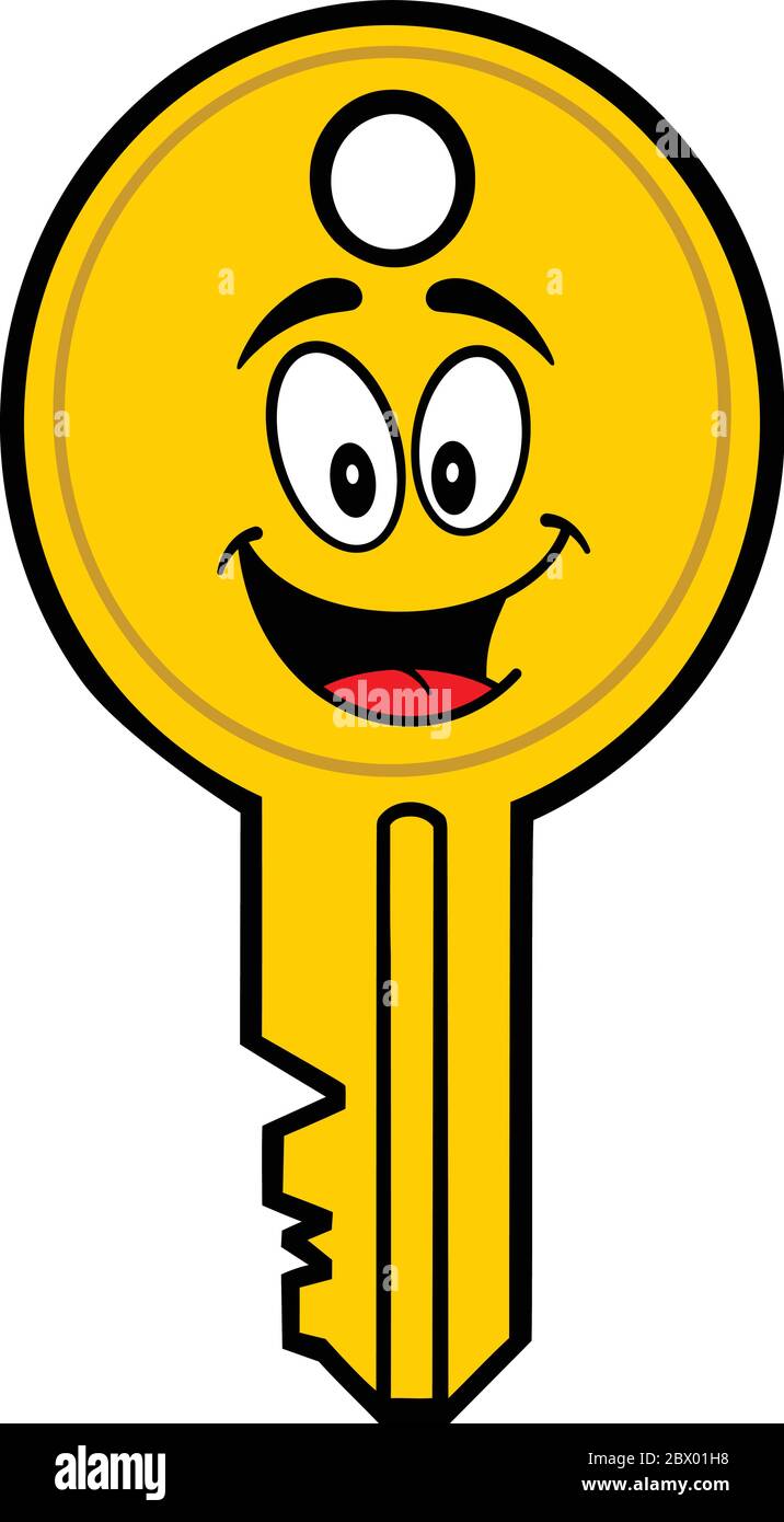 Key Mascot- A Cartoon Illustration of a Key Mascot Stock Vector Image ...