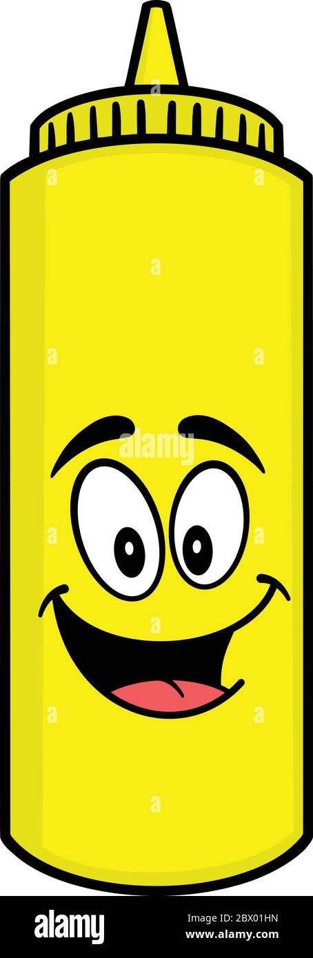 Mustard Mascot- A Cartoon Illustration of a Mustard Bottle Mascot Stock ...