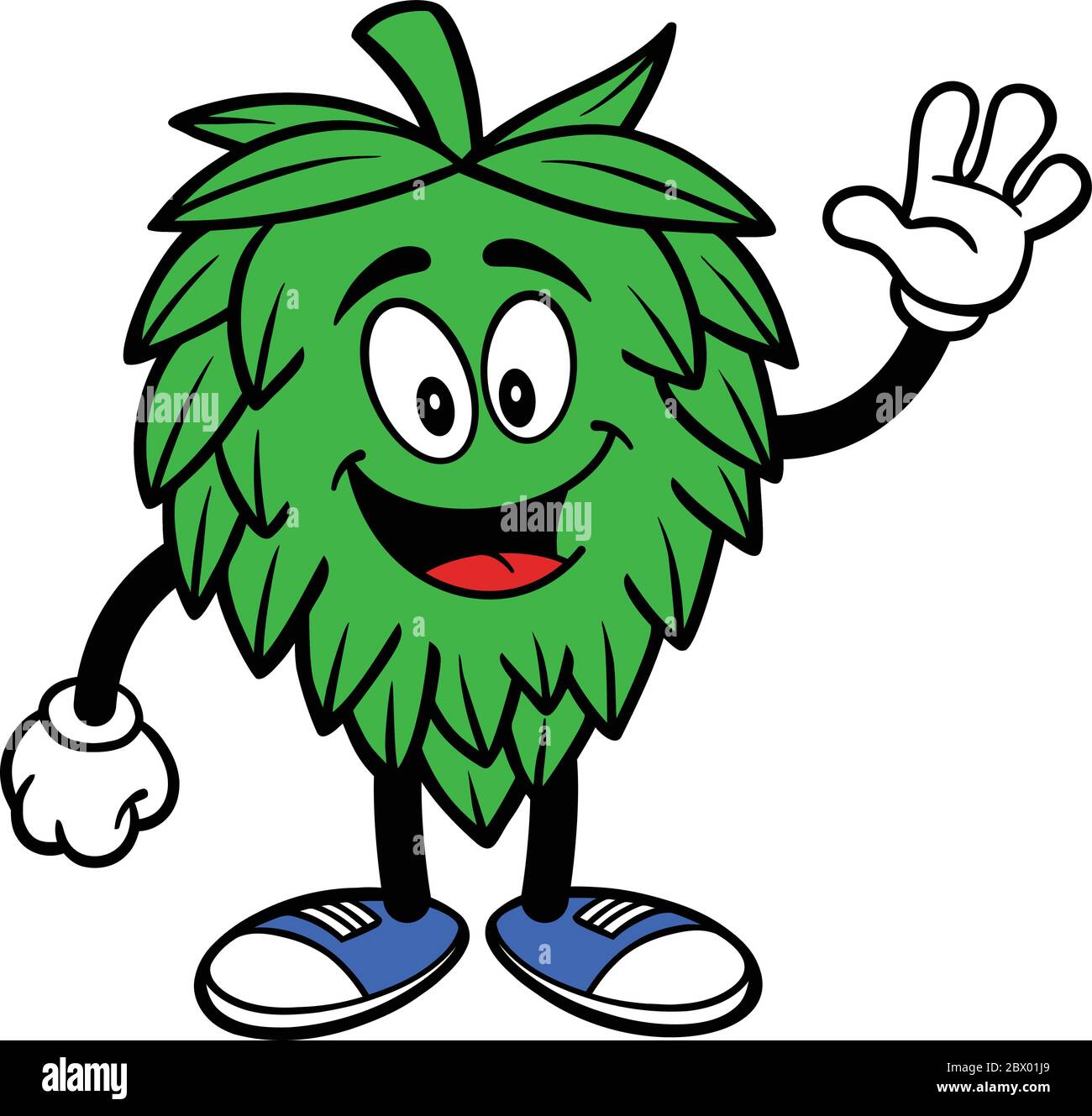 Hop Mascot Waving- A Cartoon Illustration of a Hop Mascot Waving Stock ...