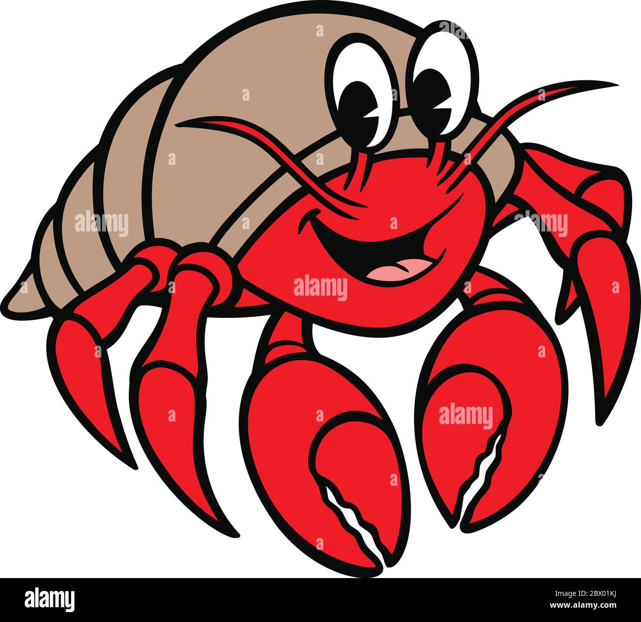Hermit Crab- A Cartoon Illustration of a Hermit Crab Stock Vector Image ...