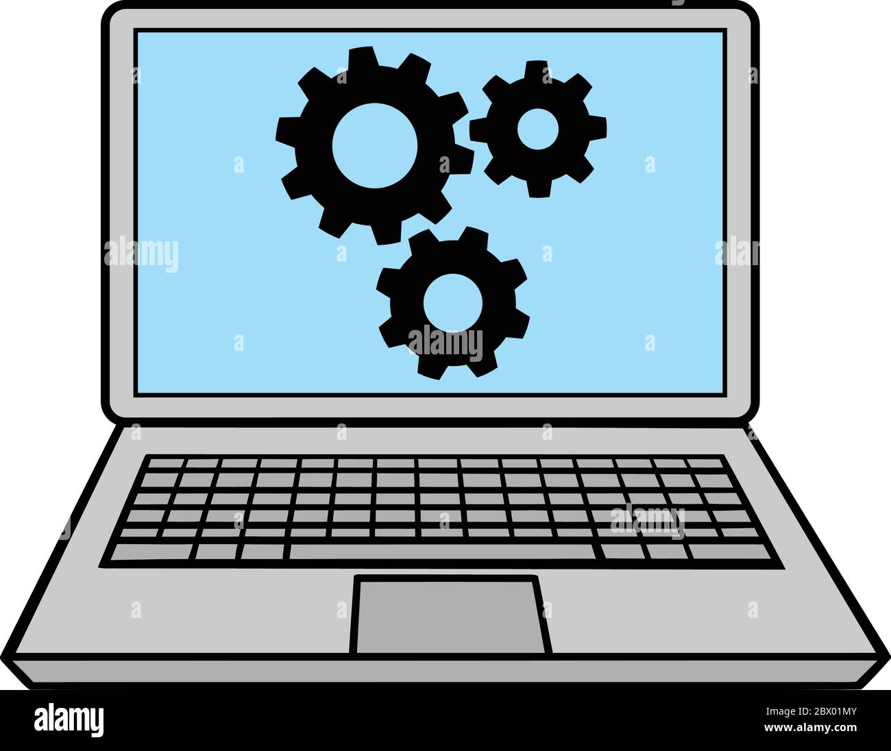 Laptop computer gears vector hi-res stock photography and images - Alamy
