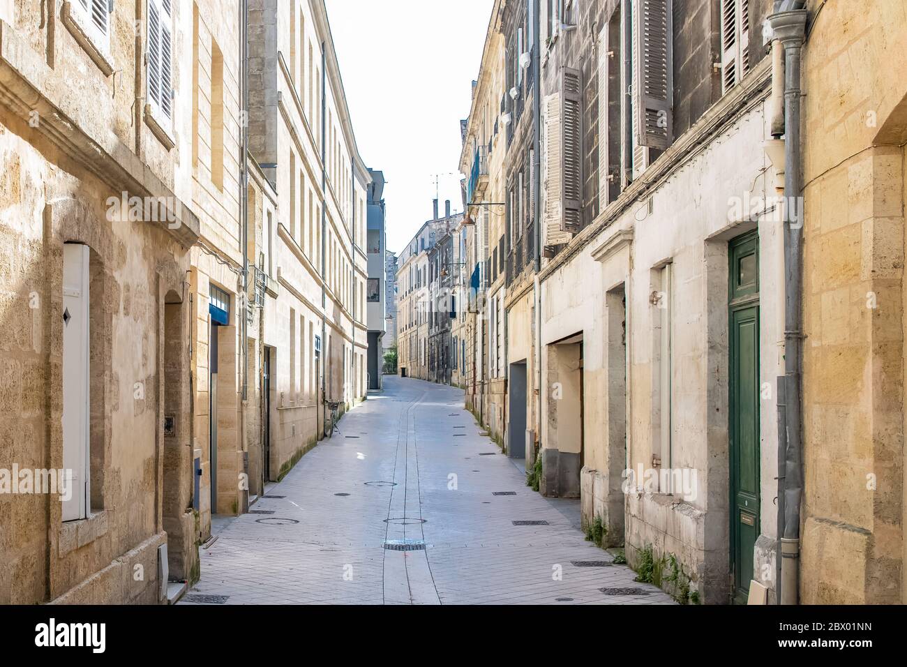 Bordeaux, beautiful french city, typical pedestrian street in the ...