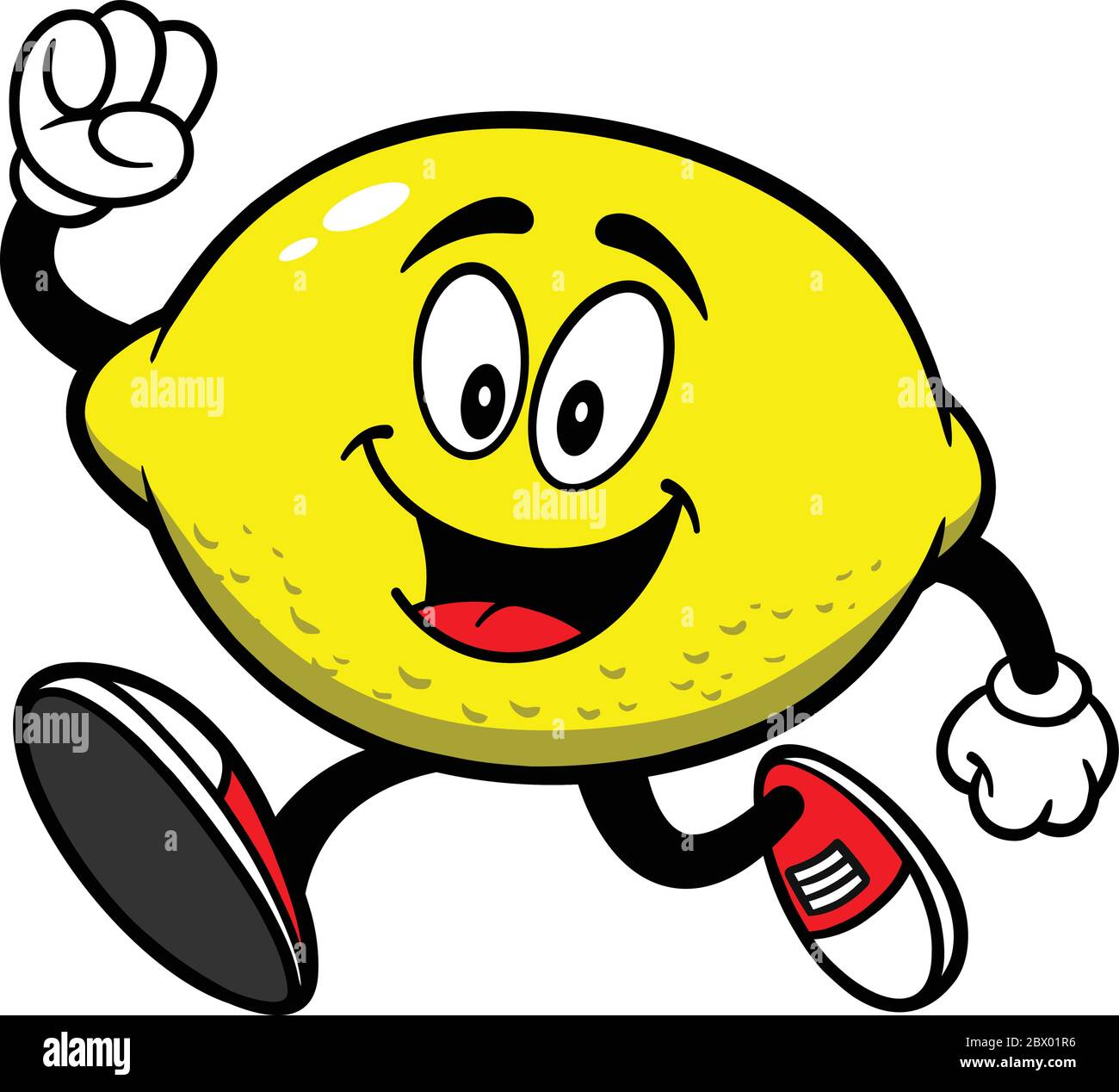 Lemon Mascot Running - A cartoon illustration of a Lemon Mascot Running ...