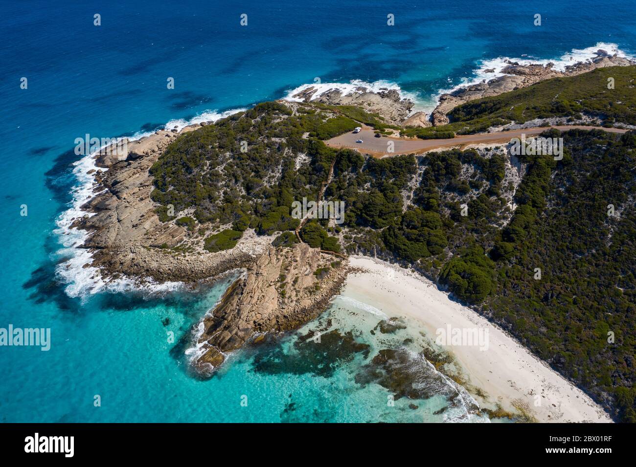 Aerial view of Observatory Point, a rock promontory near Esperance in ...