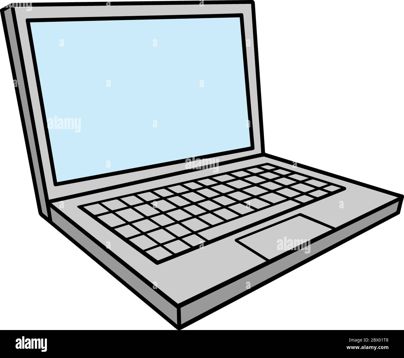 Laptop Computer- An Illustration of a Laptop Computer Stock Vector ...