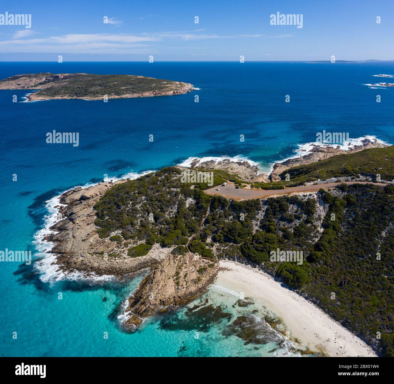 Aerial view of Observatory Point, a rock promontory near Esperance in ...